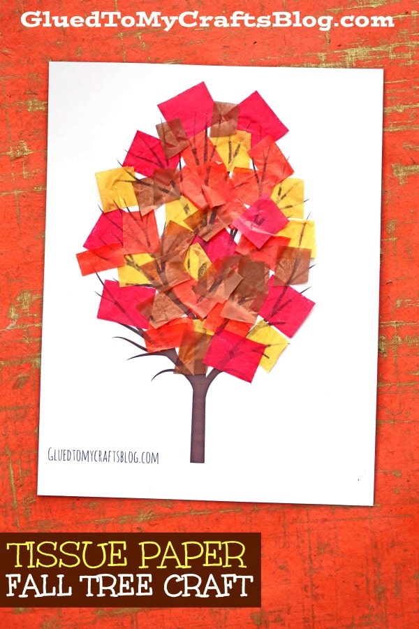 Tissue Paper Fall Tree Craft Idea For Kids