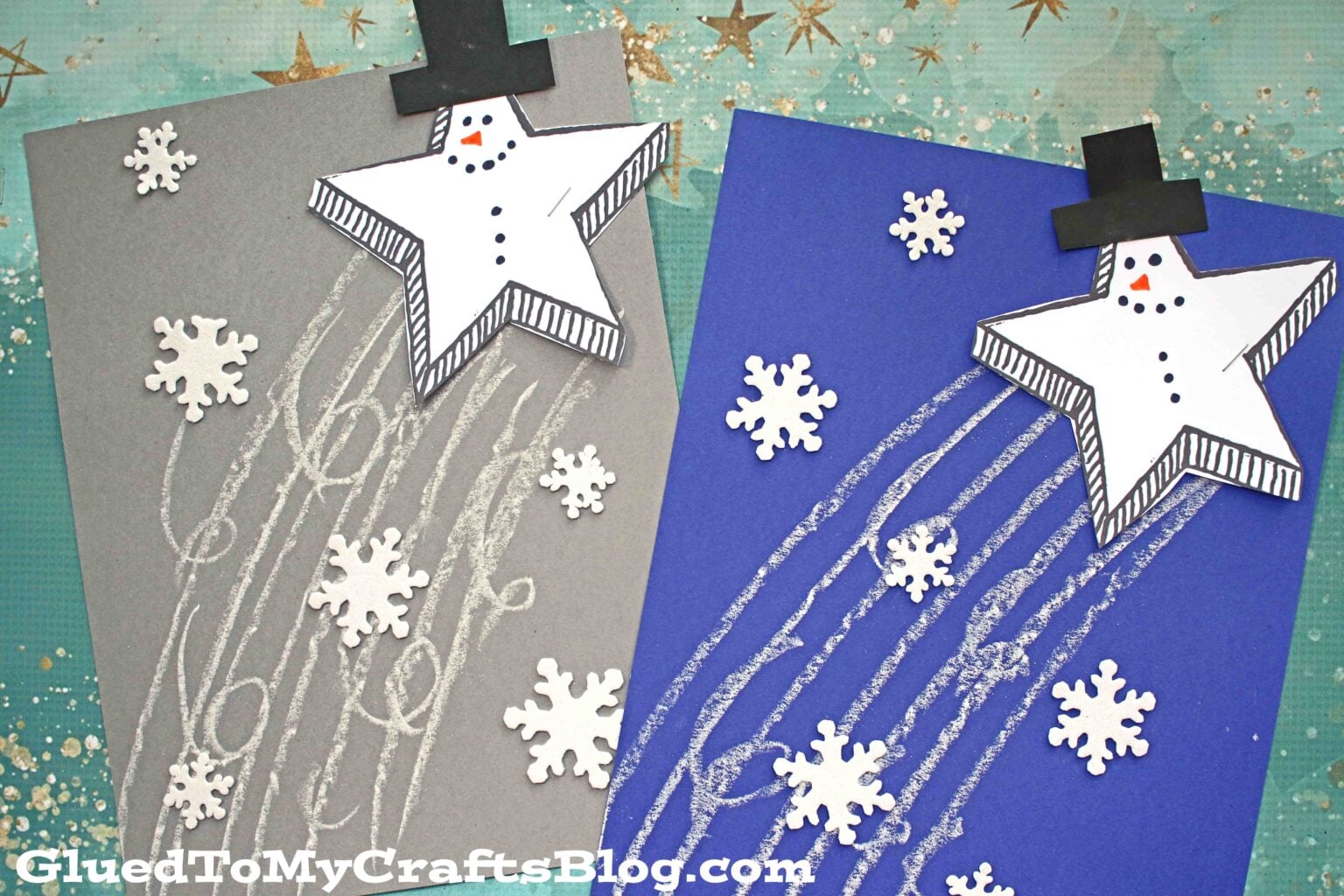 Paper & Chalk Snowman Shooting Star Craft