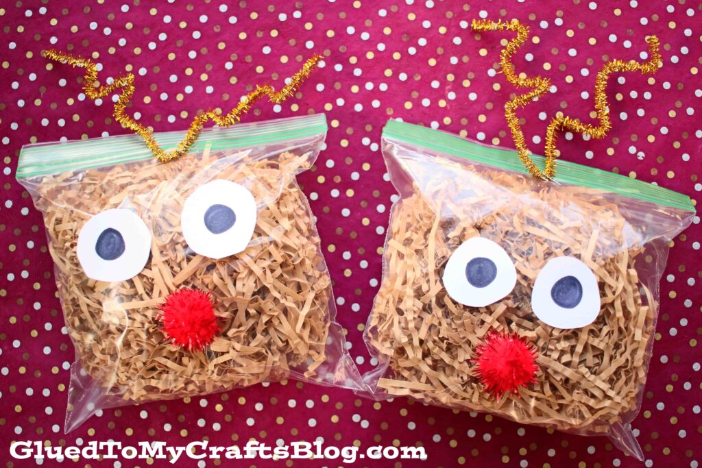 Crinkle Paper Reindeer Craft Idea For Christmas