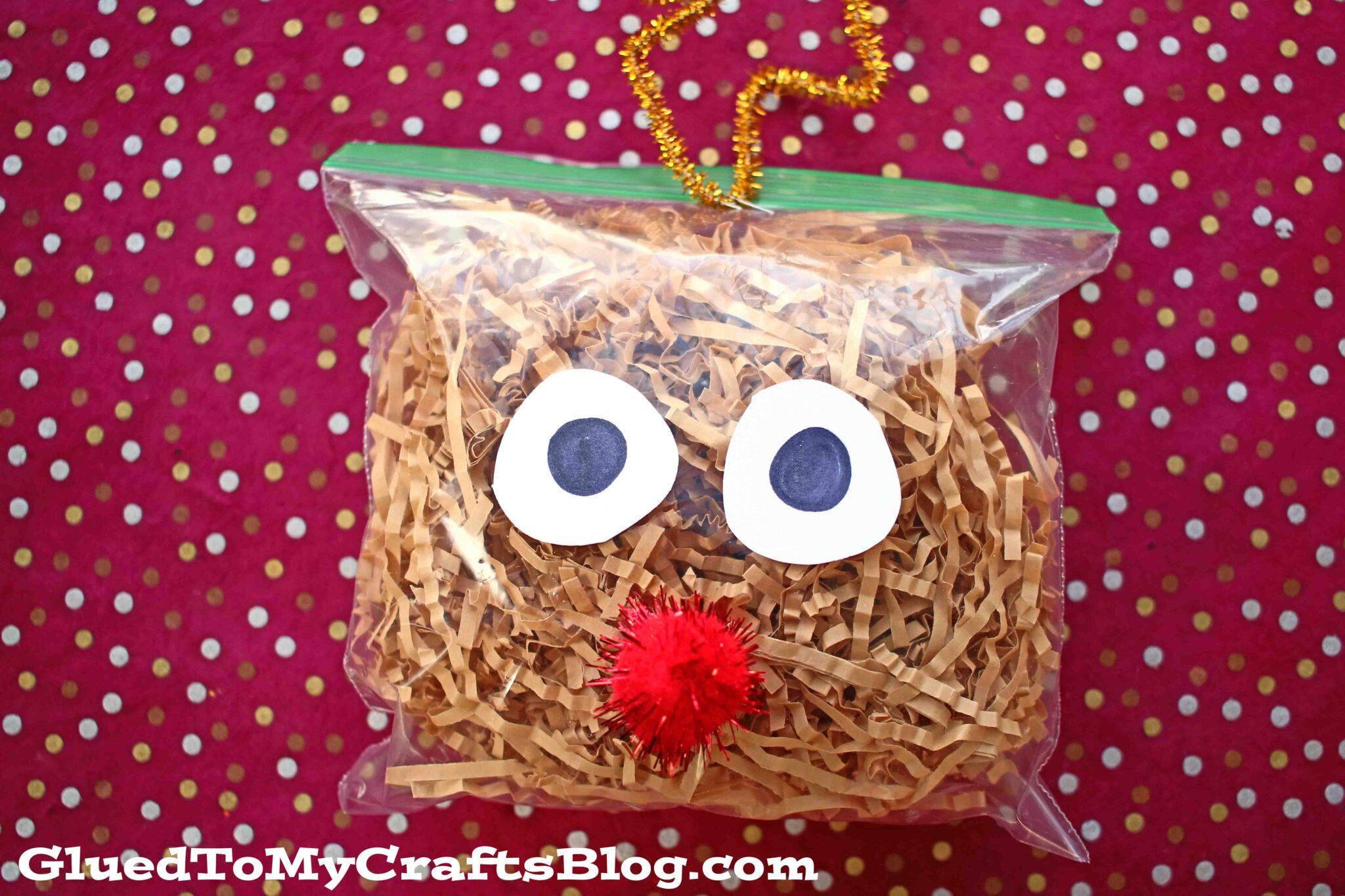 Crinkle Paper Reindeer Craft Idea For Christmas