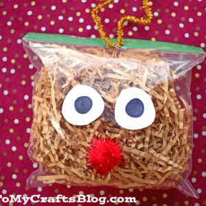 Handmade Potato Stamped Reindeer Card