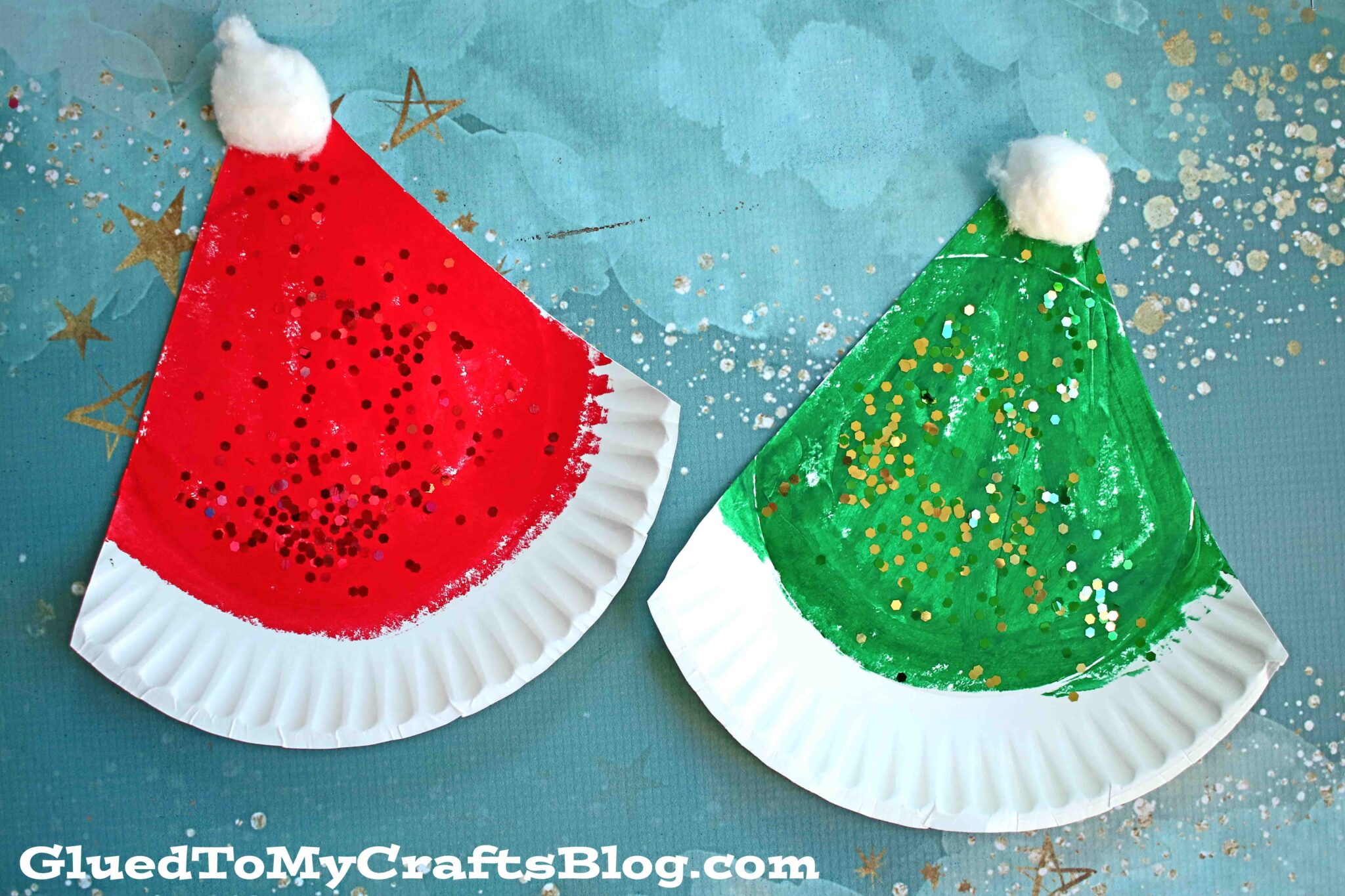 Paper Plate Santa & Elf Hat Craft Idea For Christmas