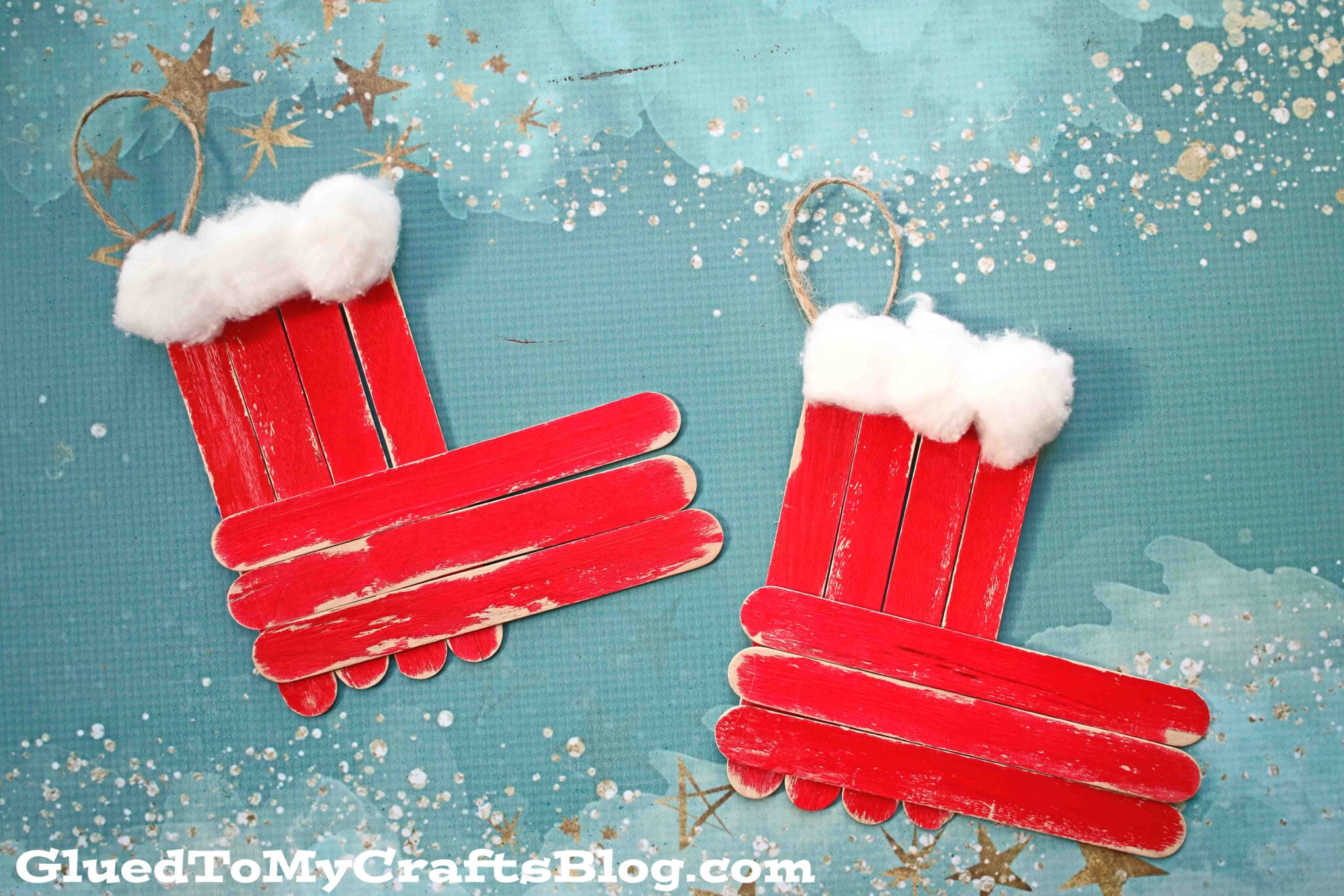 Popsicle Stick Christmas Stocking Ornament Craft