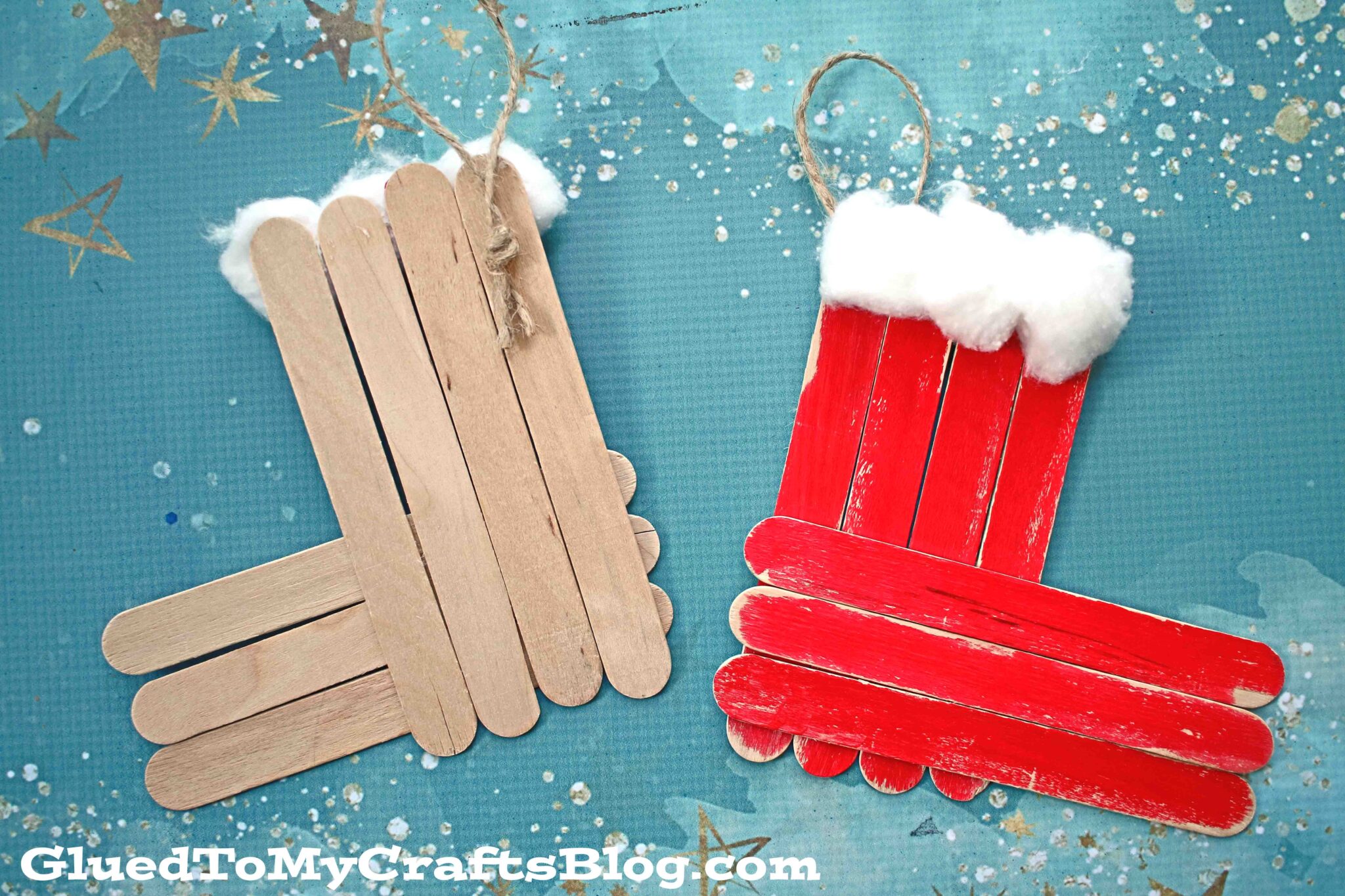Popsicle Stick Christmas Stocking Ornament Craft