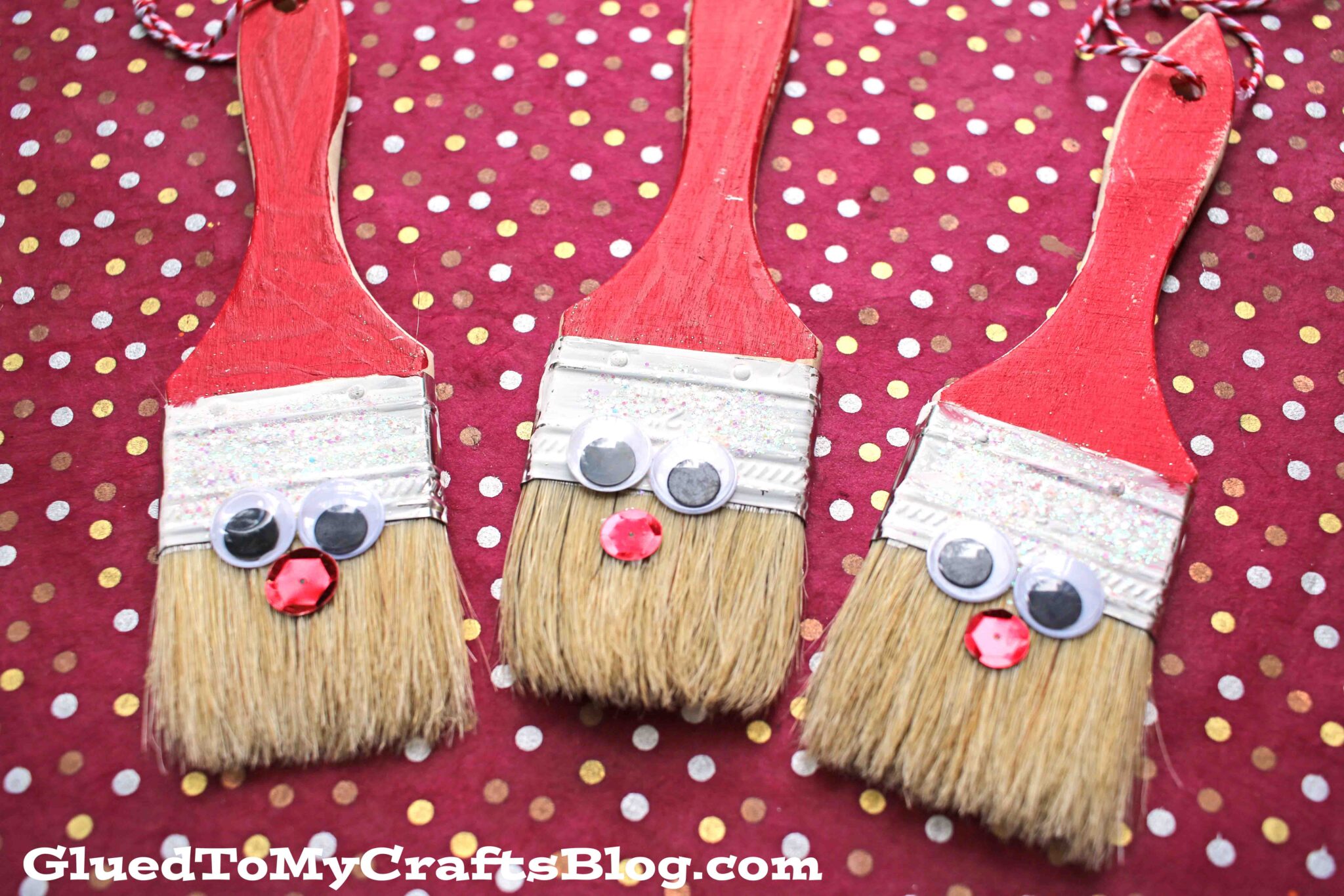 Paint Brush Santa Ornament Craft Idea