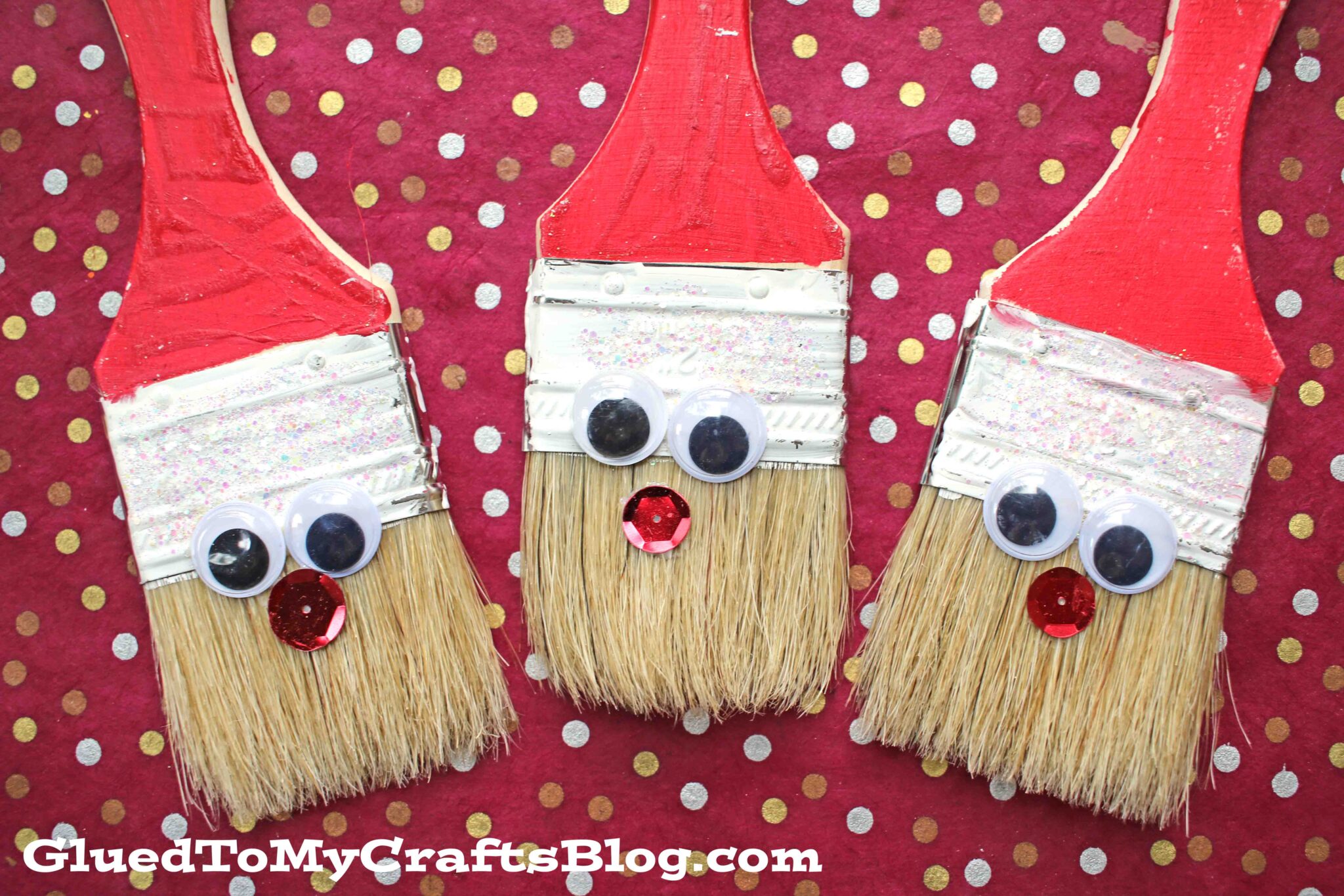 Paint Brush Santa Ornament Craft Idea