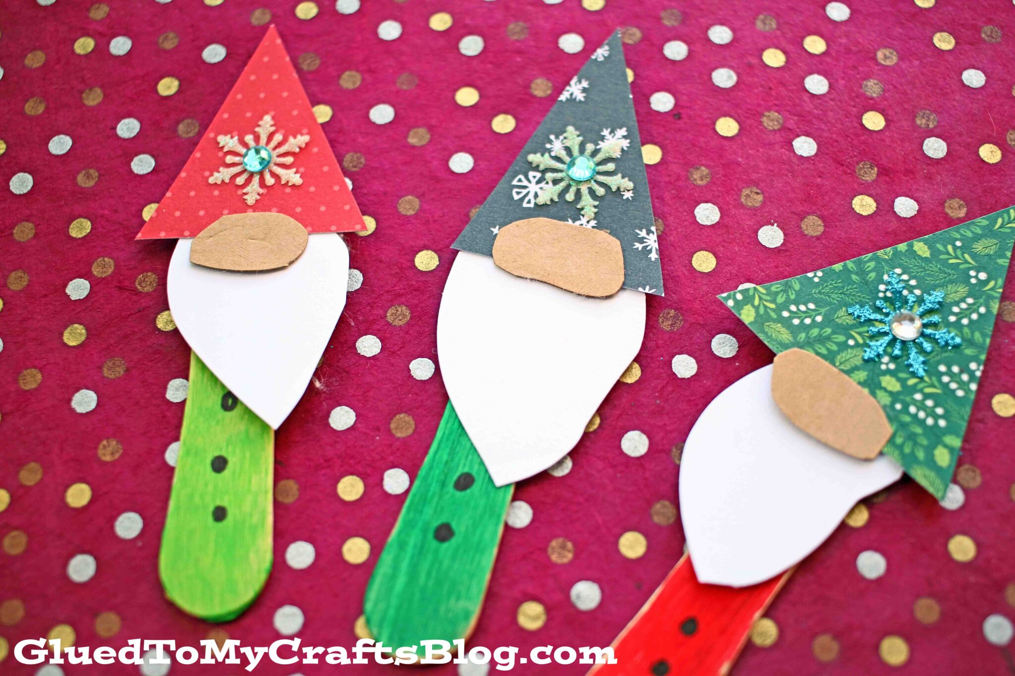 Christmas Gnome Puppets Made From Scoop Sticks