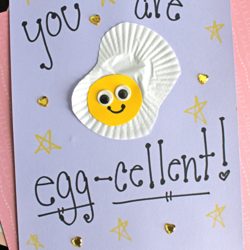 Cupcake Liner Egg Yolk Card Craft Idea For Kids