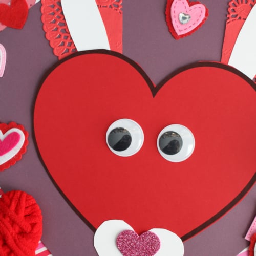 Heart Shaped Bunny Craft For Valentine's Day