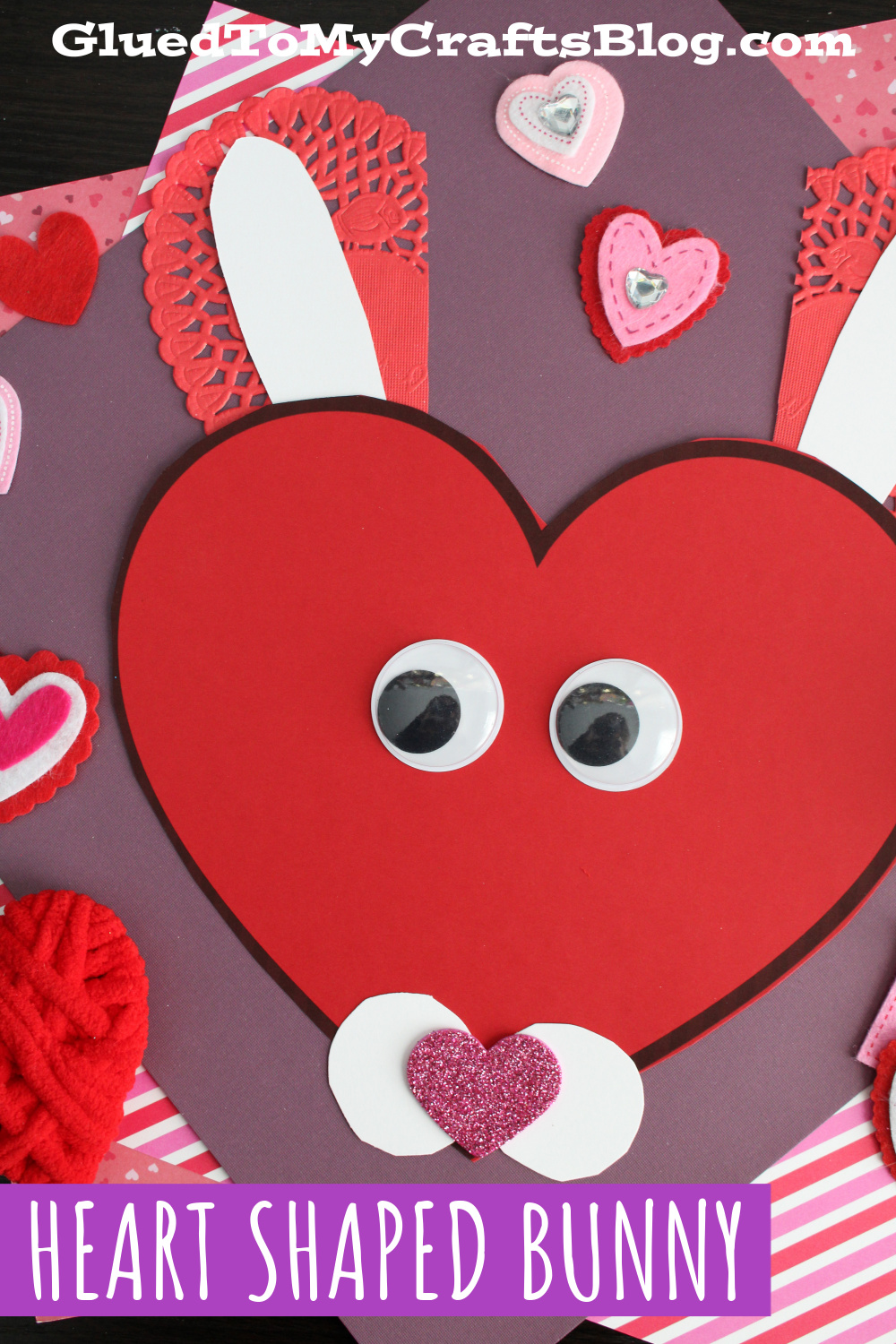 Heart Shaped Bunny Craft For Valentine's Day