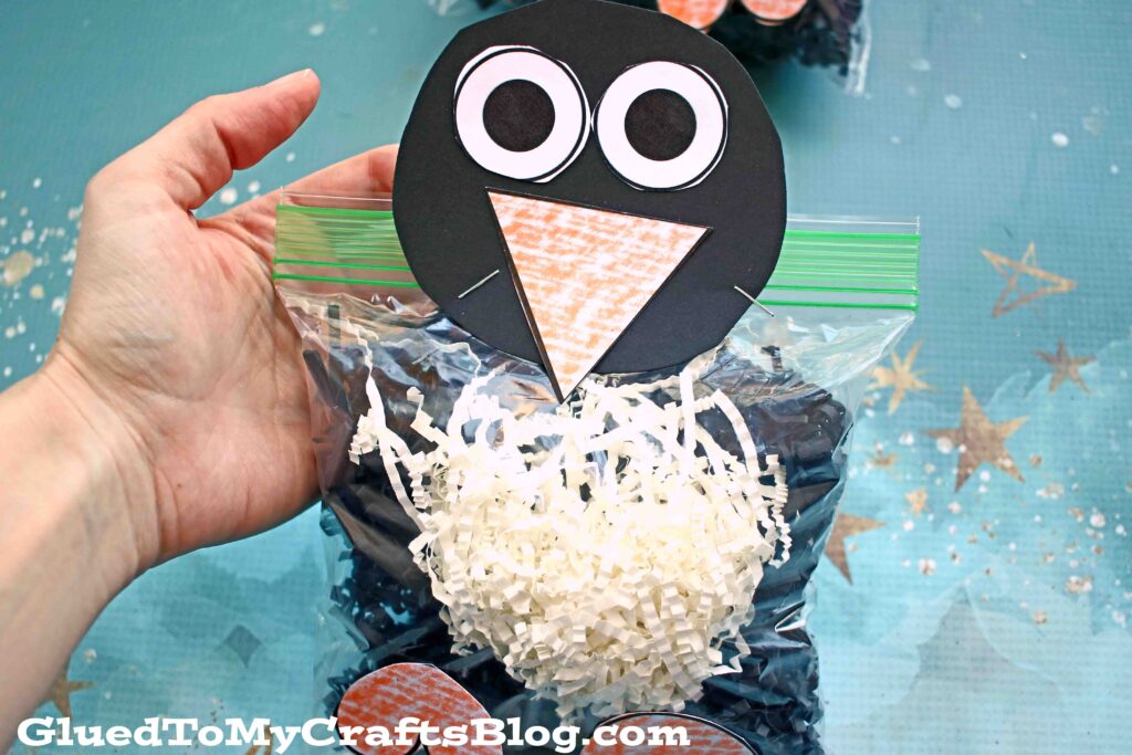 Crinkle Paper Penguin Craft Idea For Kids
