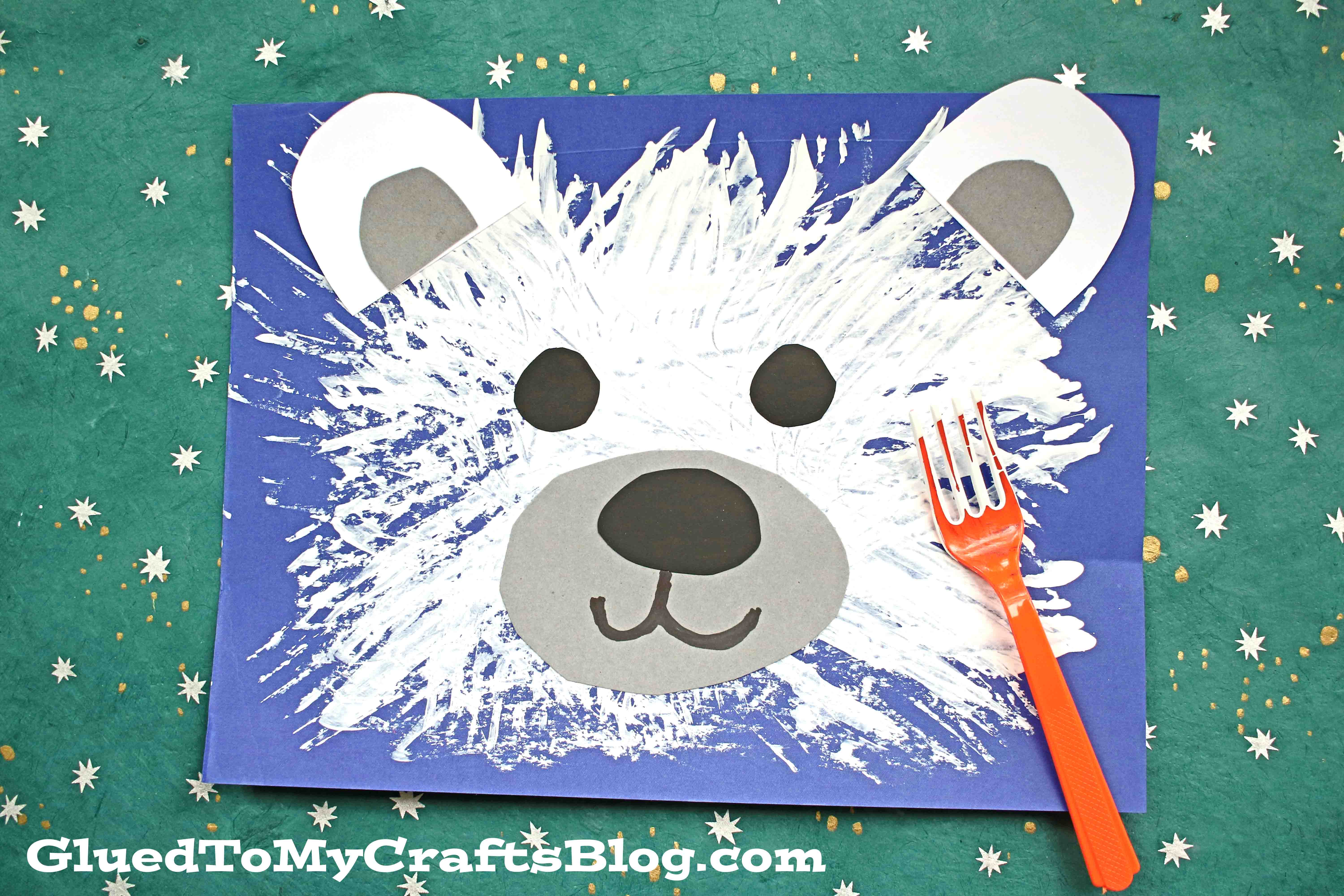 Fork Painted Polar Bear Craft