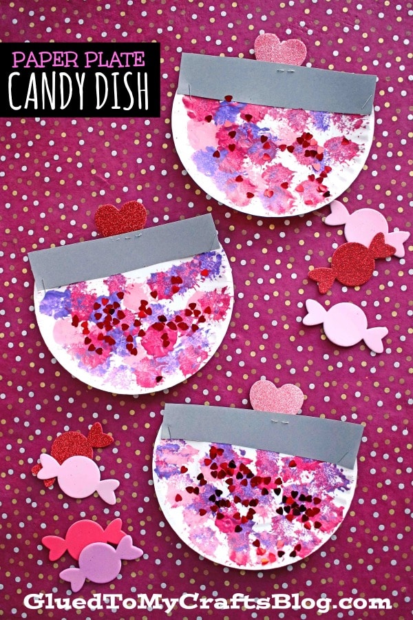 Paper Plate Valentine Candy Dish