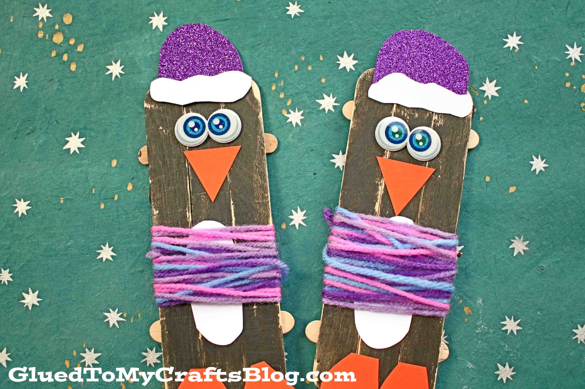 Popsicle Stick Penguin In Sweater Craft Idea