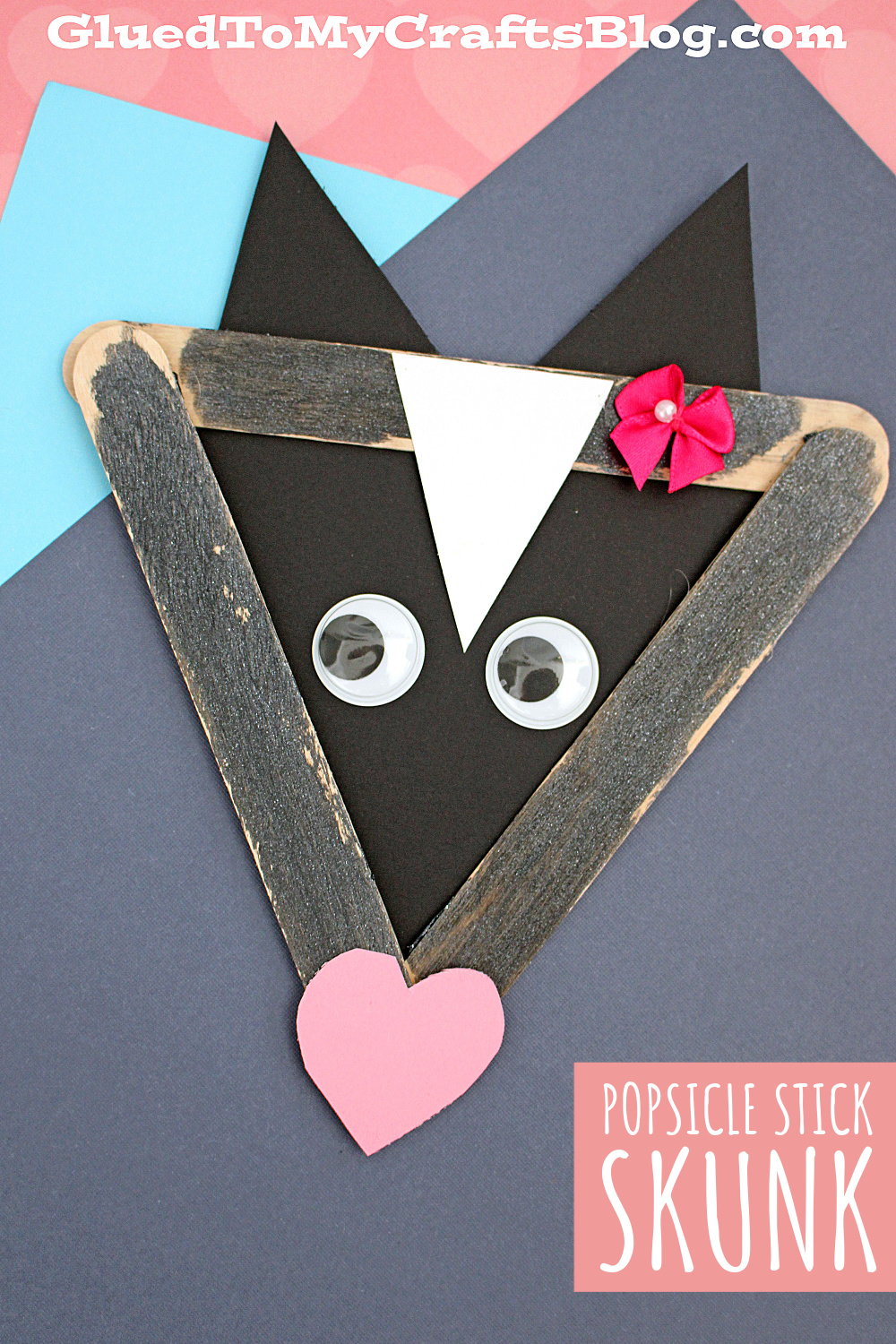 Popsicle Stick Skunk Craft Idea For Kids
