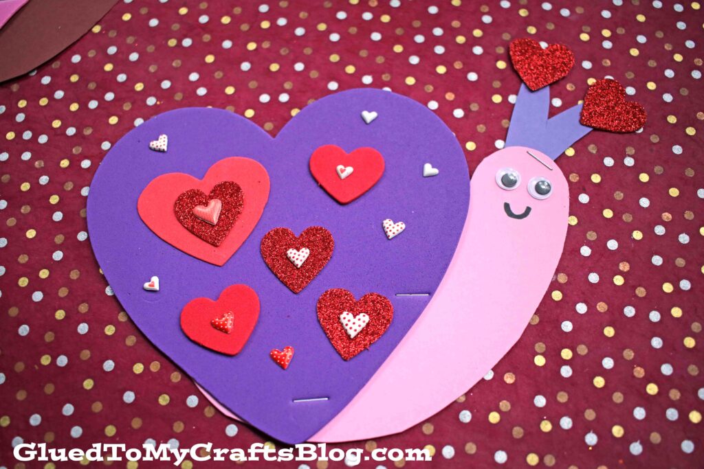 Craft Foam Heart Valentine Snails