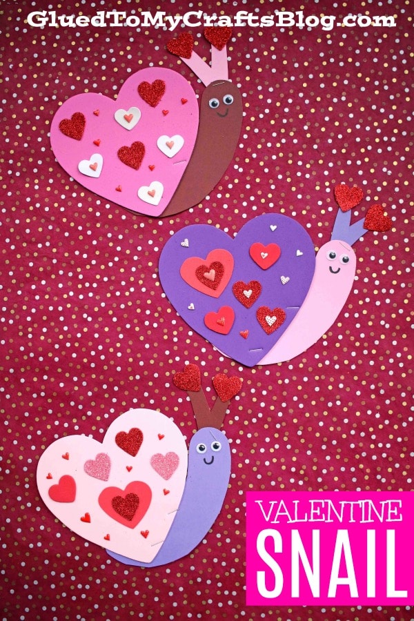 Craft Foam Heart Valentine Snails