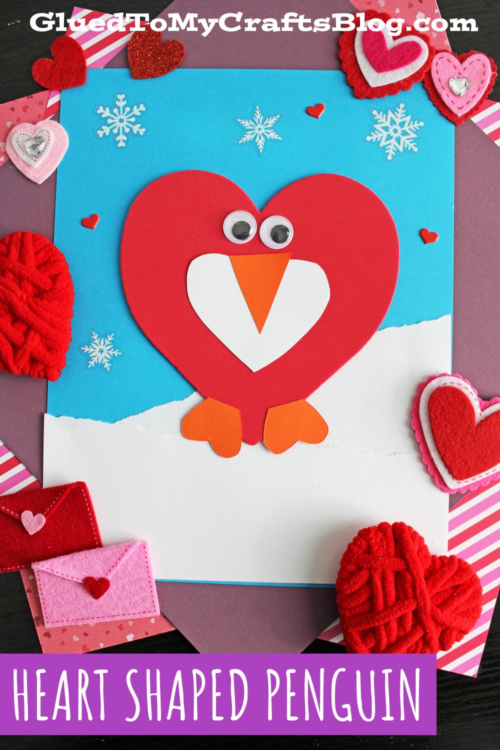 Heart Shaped Penguin Craft Idea For Kids
