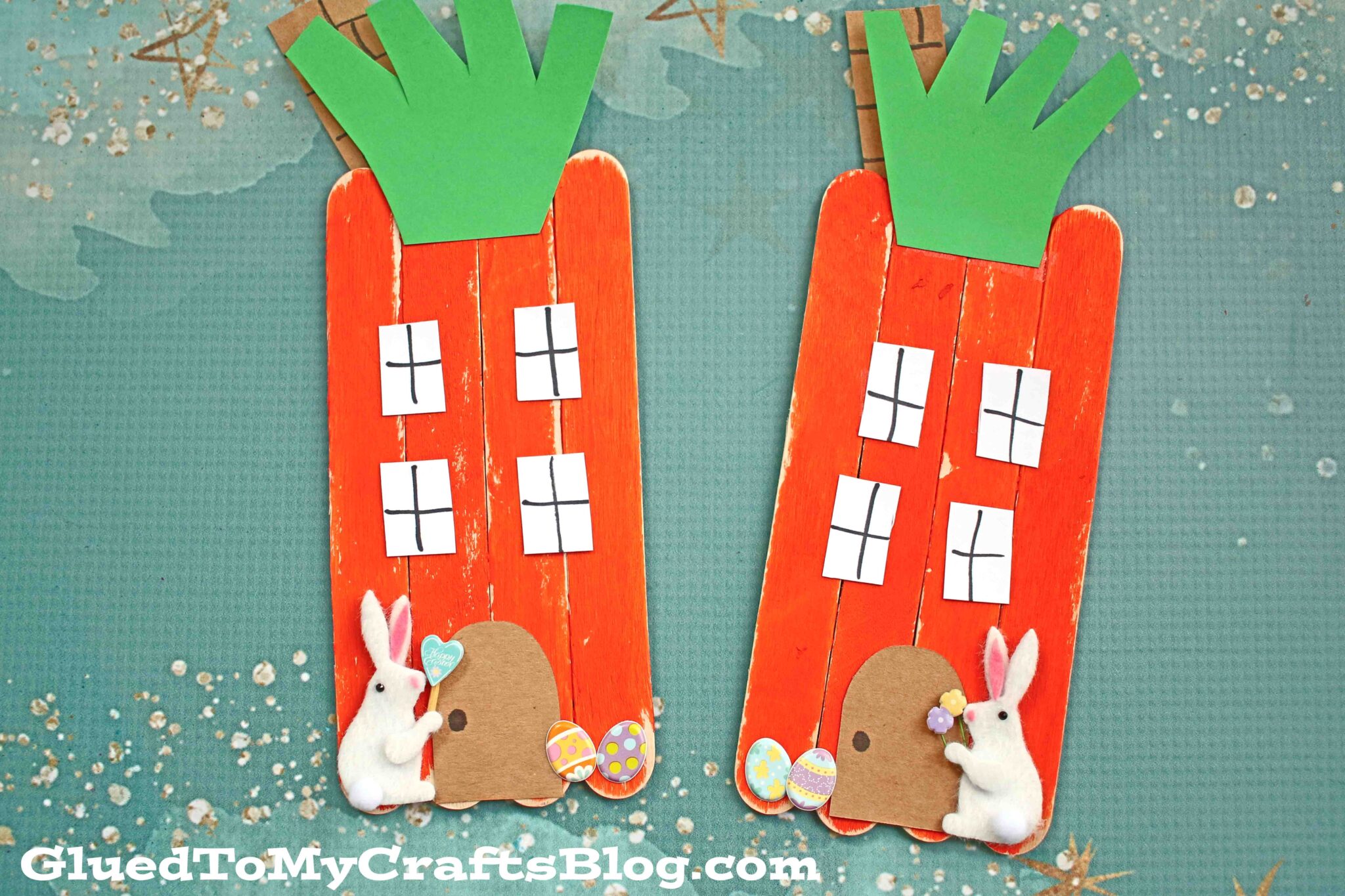 Popsicle Stick Carrot House Craft For Spring