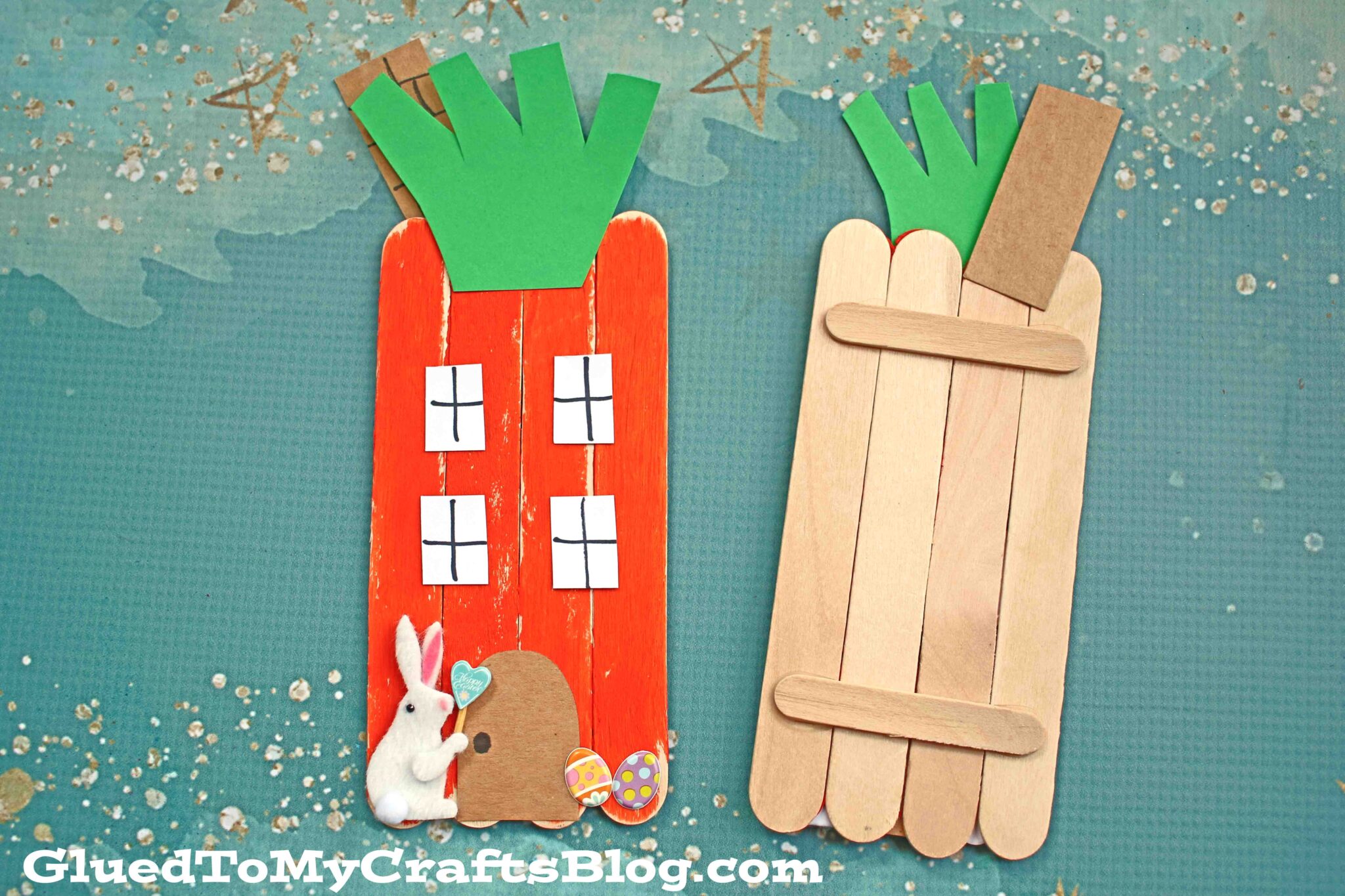 Popsicle Stick Carrot House Craft For Spring