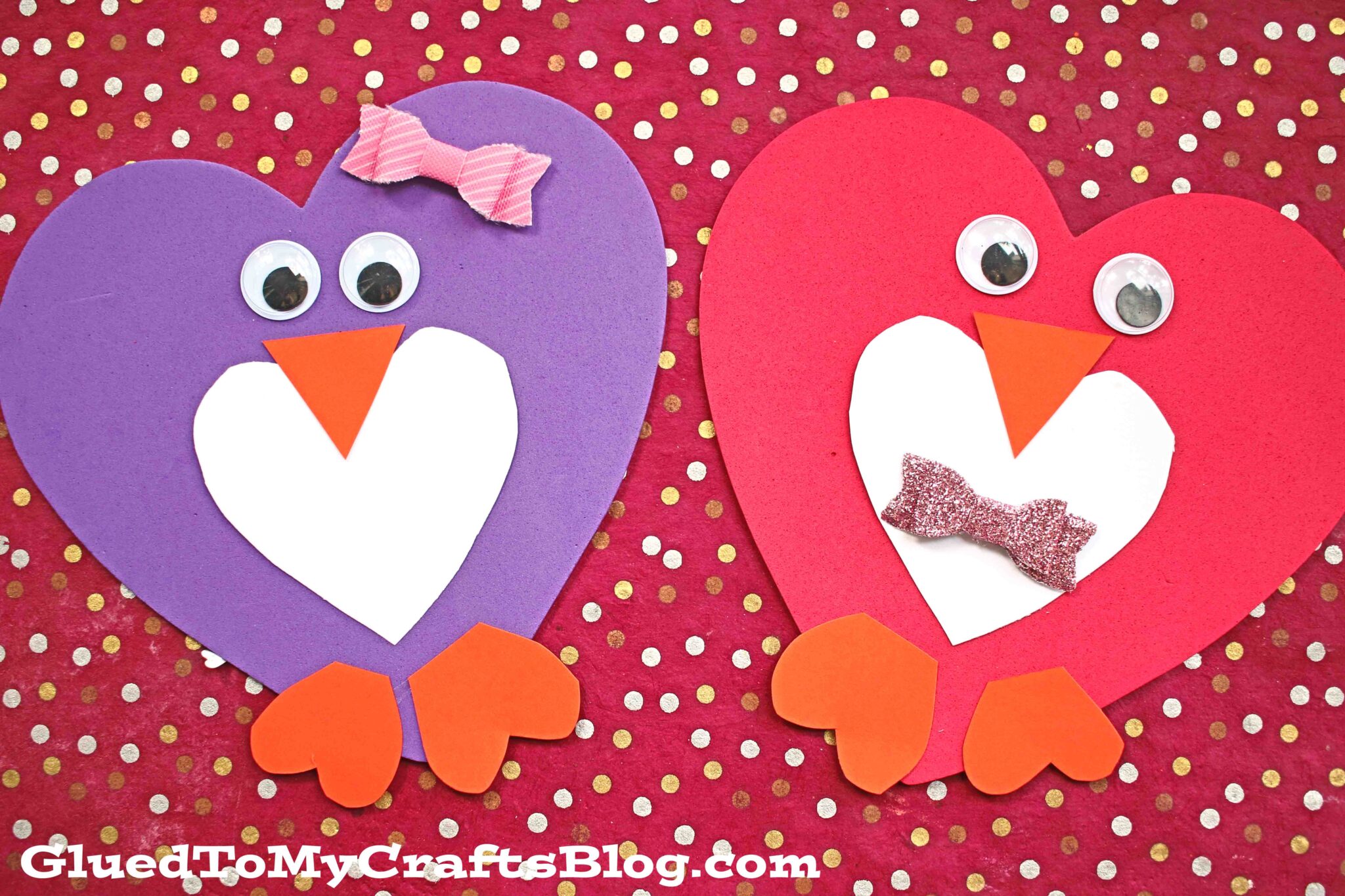 Craft Foam Heart Valentine Penguin
