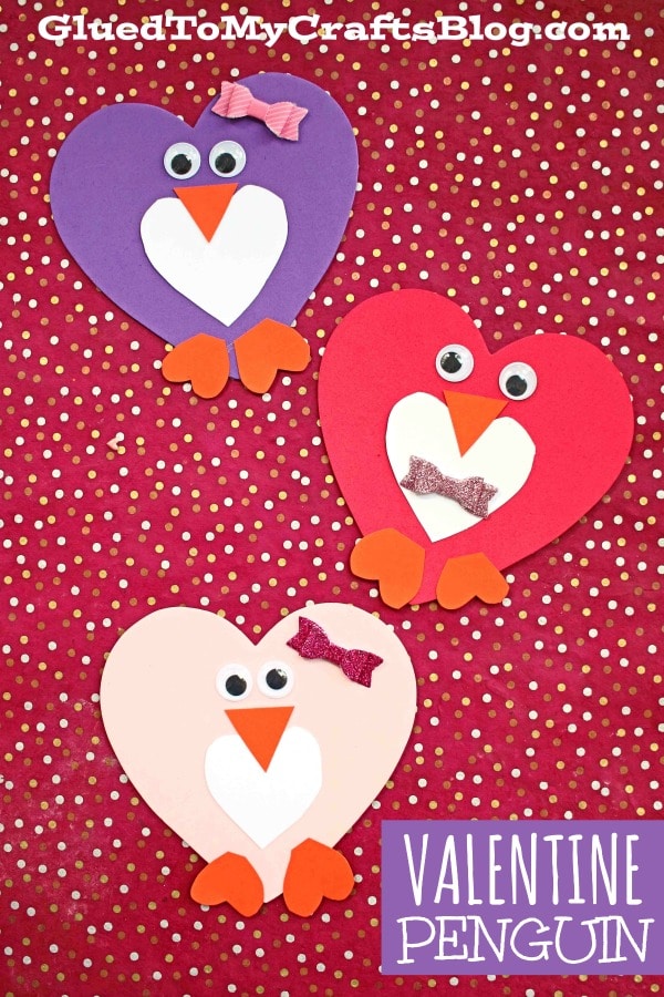 Craft Foam Heart Valentine Penguin