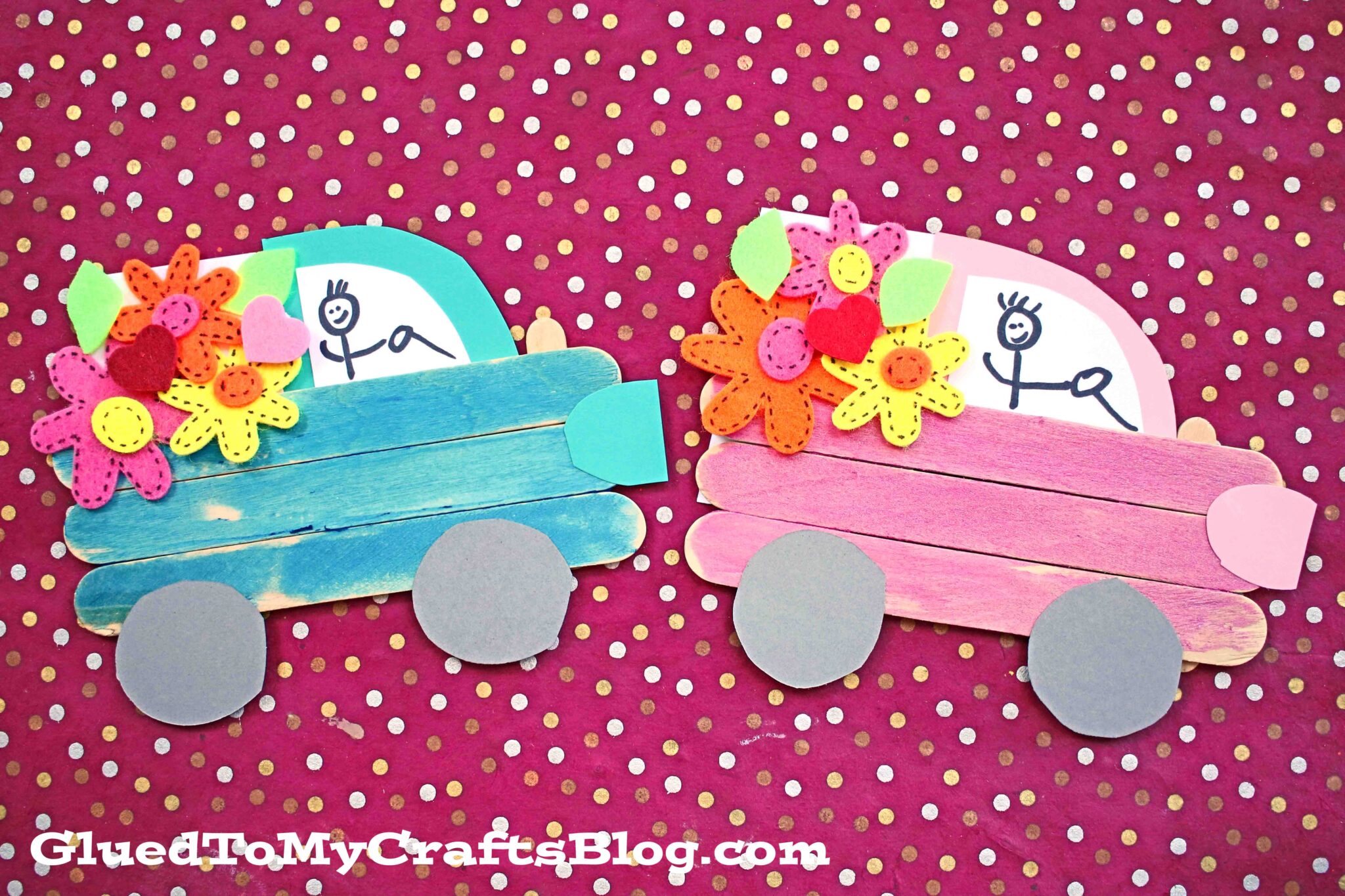 Popsicle Stick Spring Flower Truck Craft