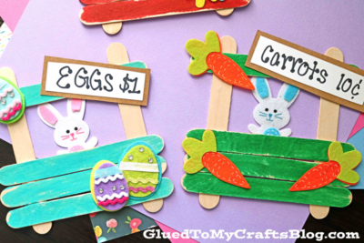 Popsicle Stick Farmer's Market Stand Craft Idea