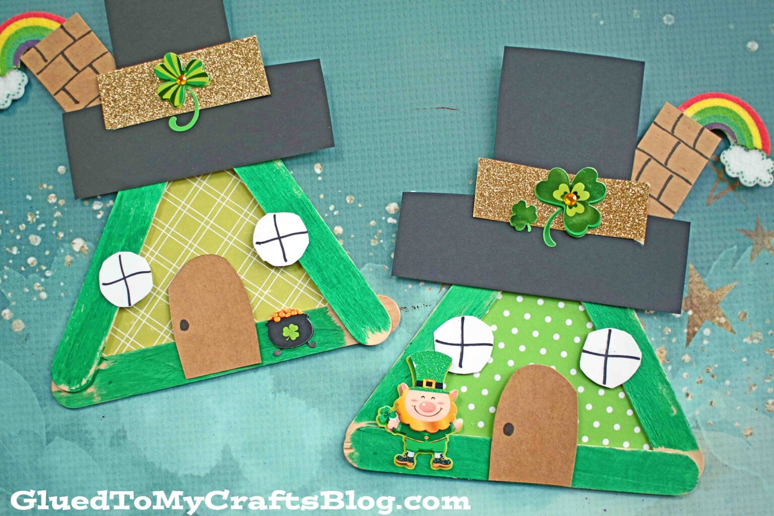 Popsicle Stick Leprechaun House Craft For March