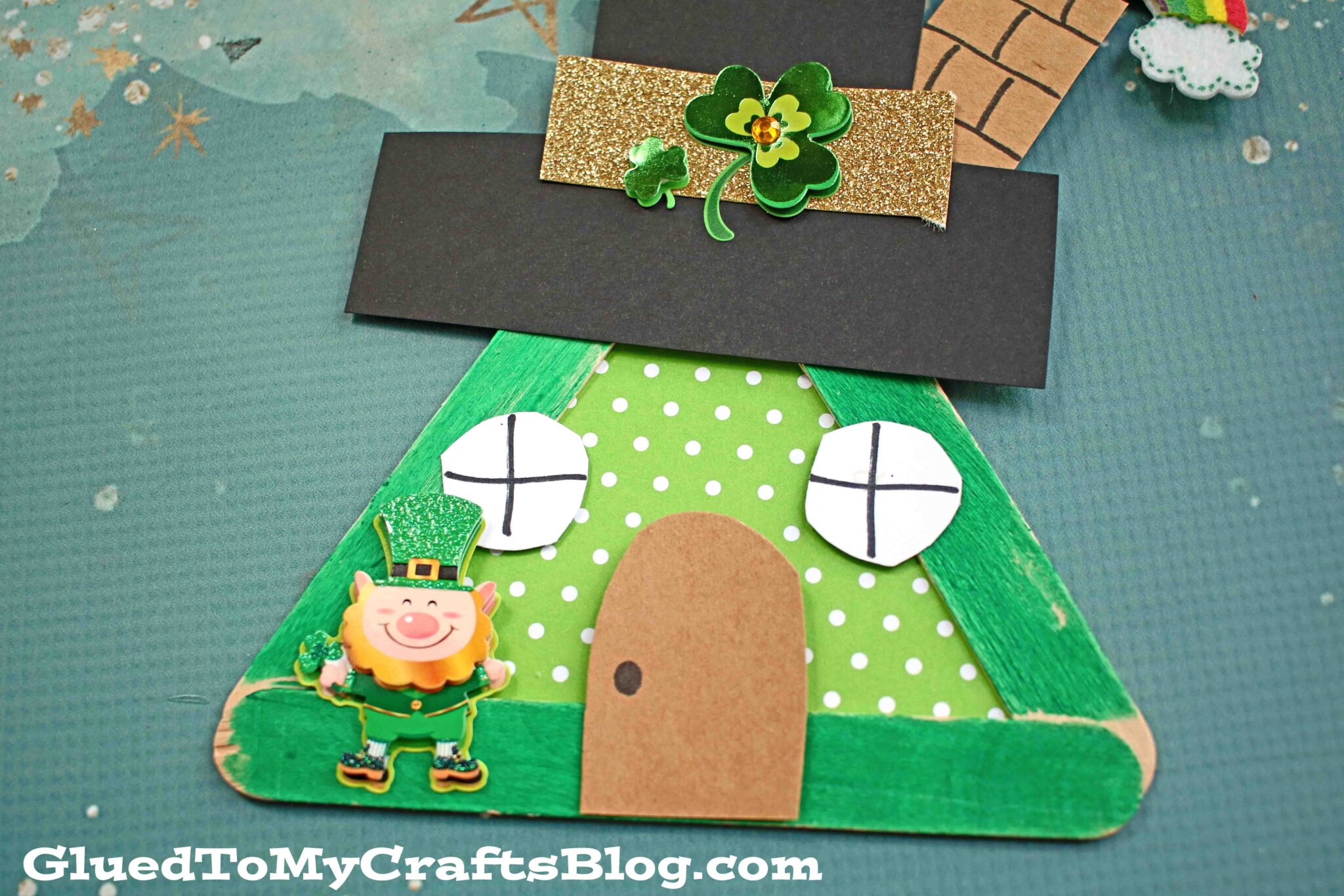 Popsicle Stick Leprechaun House Craft For March