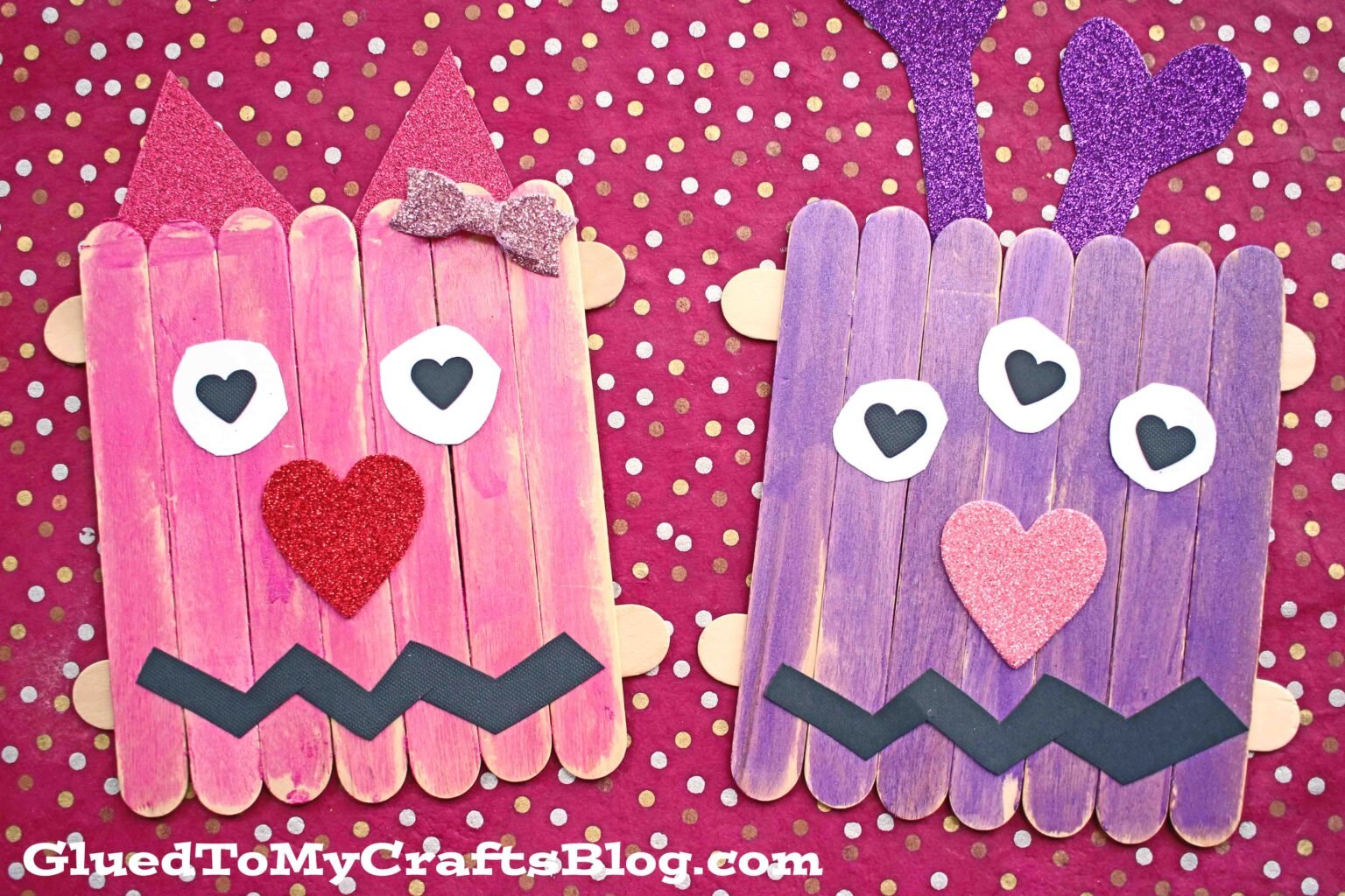 Popsicle Stick Love Monster Craft Idea For Valentine's Day