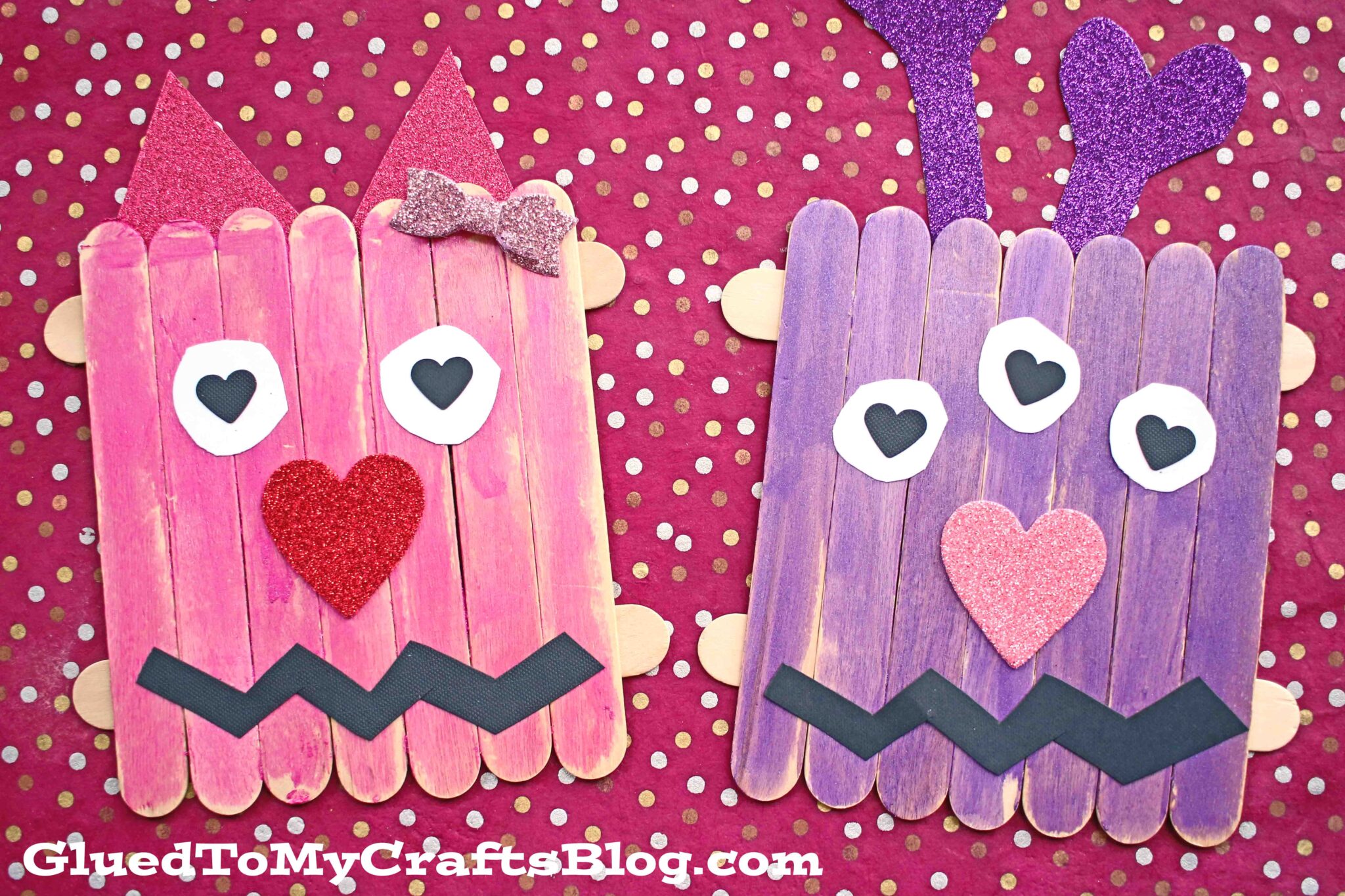 Popsicle Stick Love Monster Craft Idea For Valentine's Day