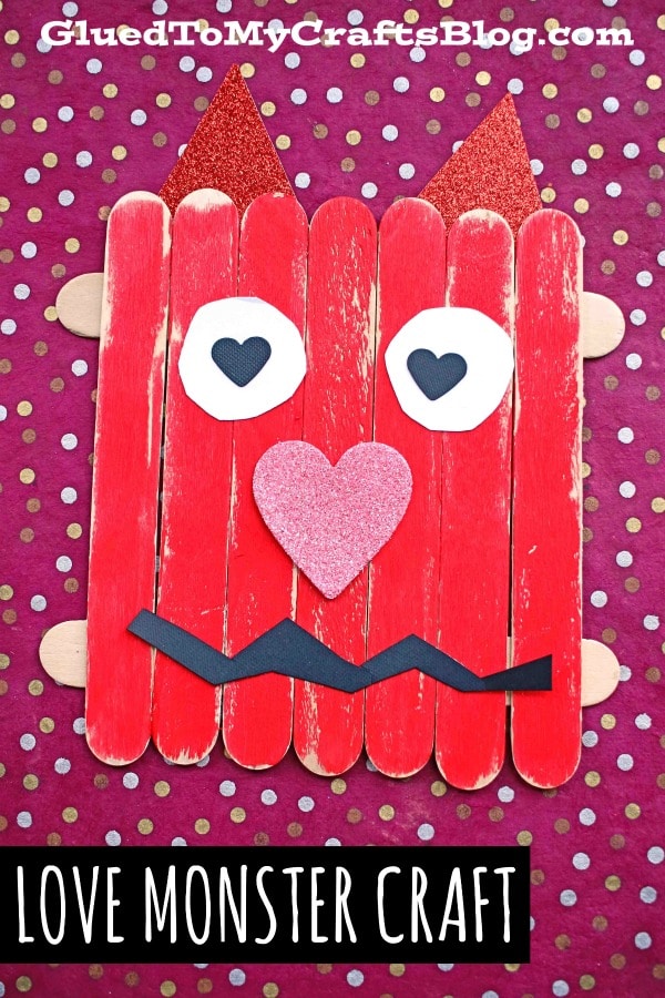 Popsicle Stick Love Monster Craft Idea For Valentine's Day