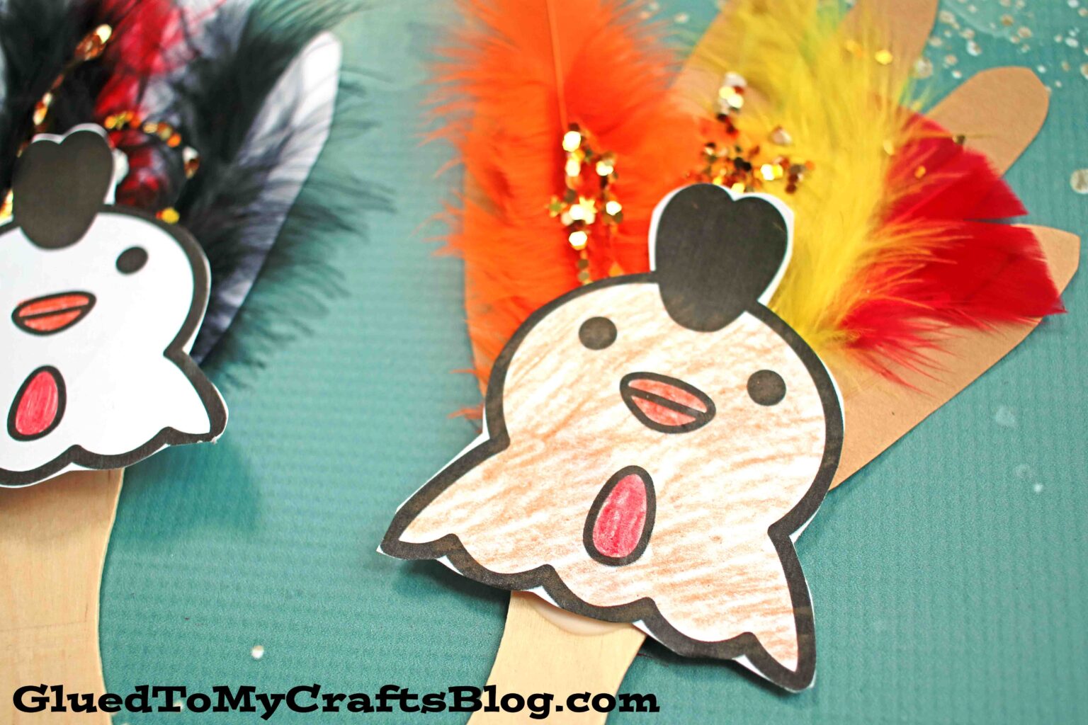 Handprint Chicken Puppet Craft