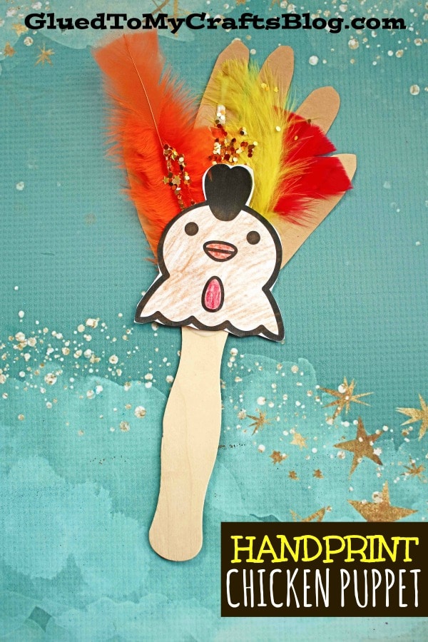 Handprint Chicken Puppet Craft