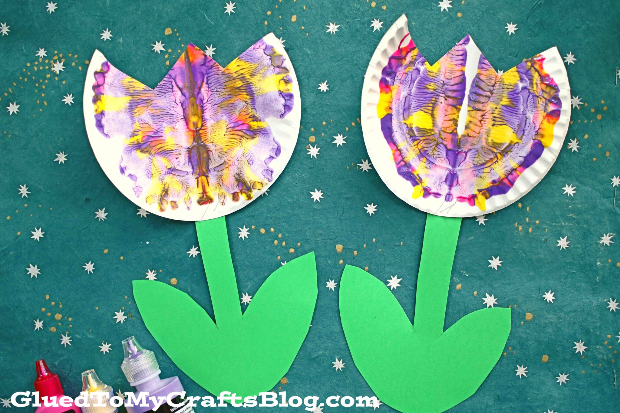 Paper Plate & Paint Splat Tulip Craft