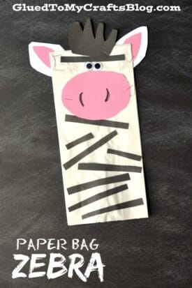 Paper Bag Zebra Puppet Craft