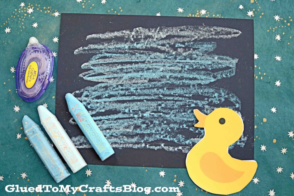 Paper & Chalk Art Duck In Pond