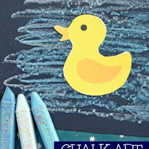 Paper & Chalk Art Duck In Pond