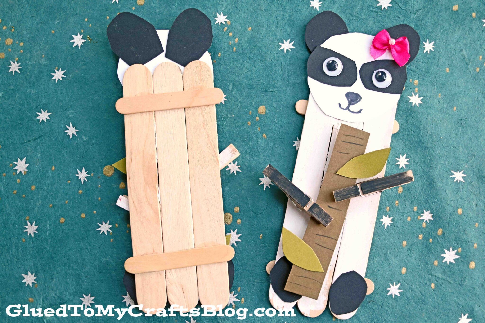 Popsicle Stick & Clothespin Panda Craft Idea For Kids