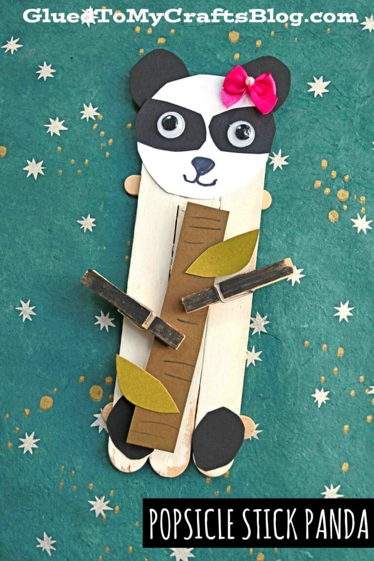 Popsicle Stick & Clothespin Panda Craft Idea For Kids