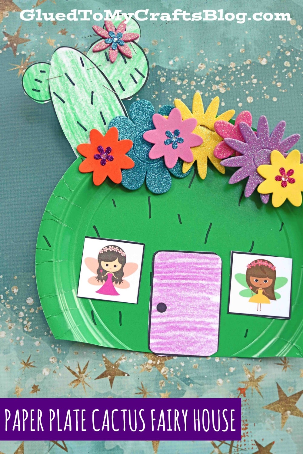 Paper Plate Cactus Fairy House Craft Idea For Kids