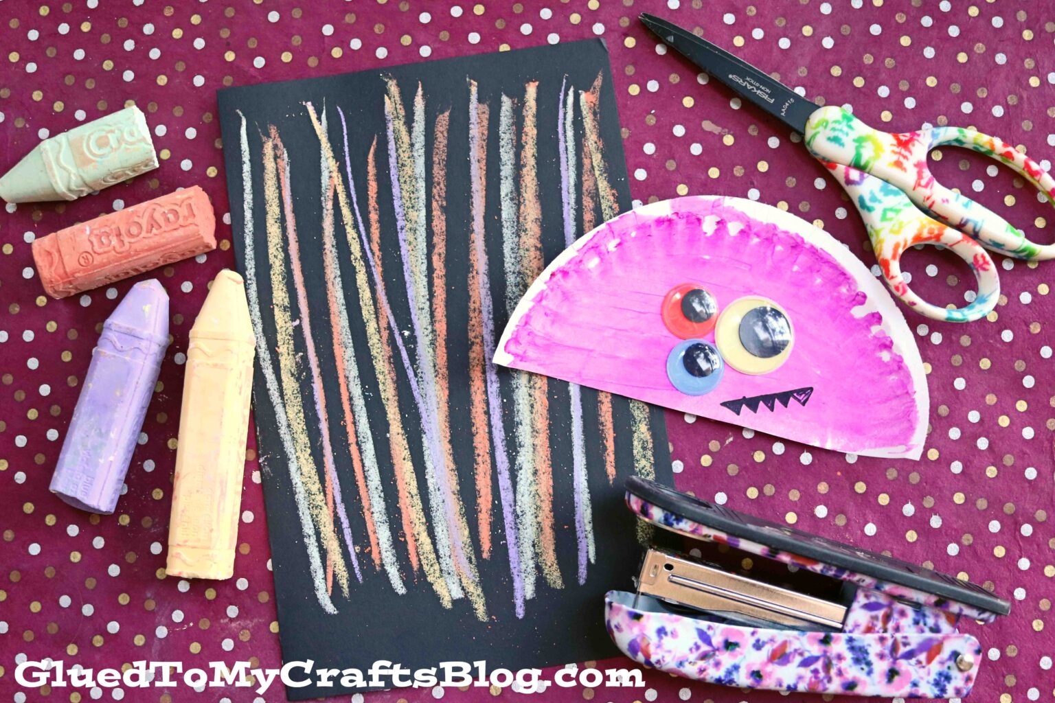 Chalk Art Monster Hair Craft Idea For Halloween