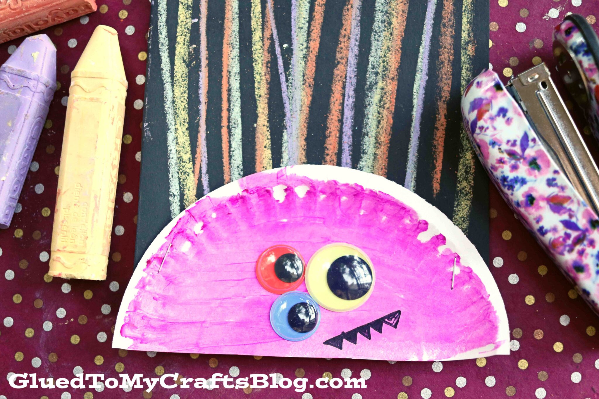 Chalk Art Monster Hair Craft Idea For Halloween