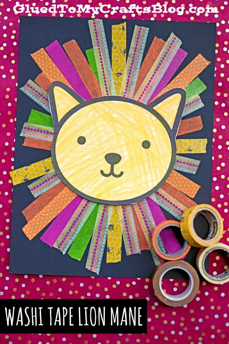 Washi Tape Lion Mane Craft Idea For Kids