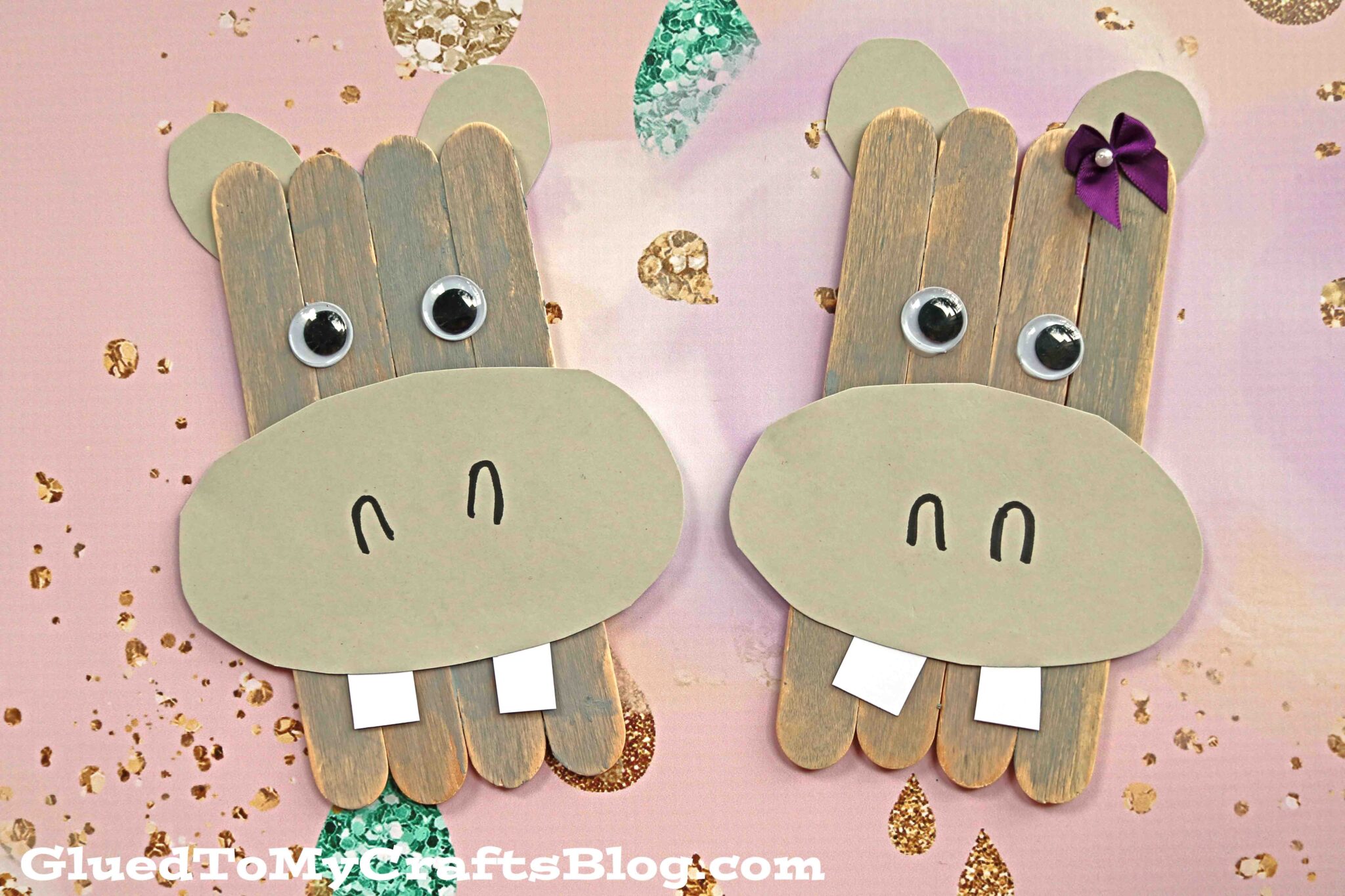 Popsicle Stick Hippo Craft Idea