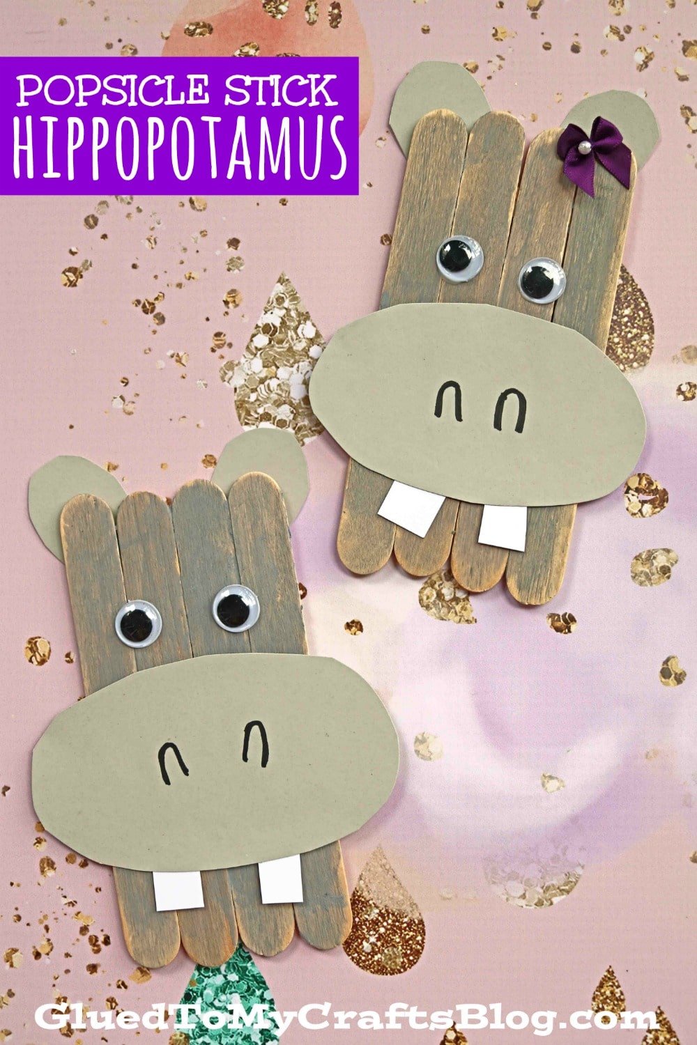 Popsicle Stick Hippo Craft Idea