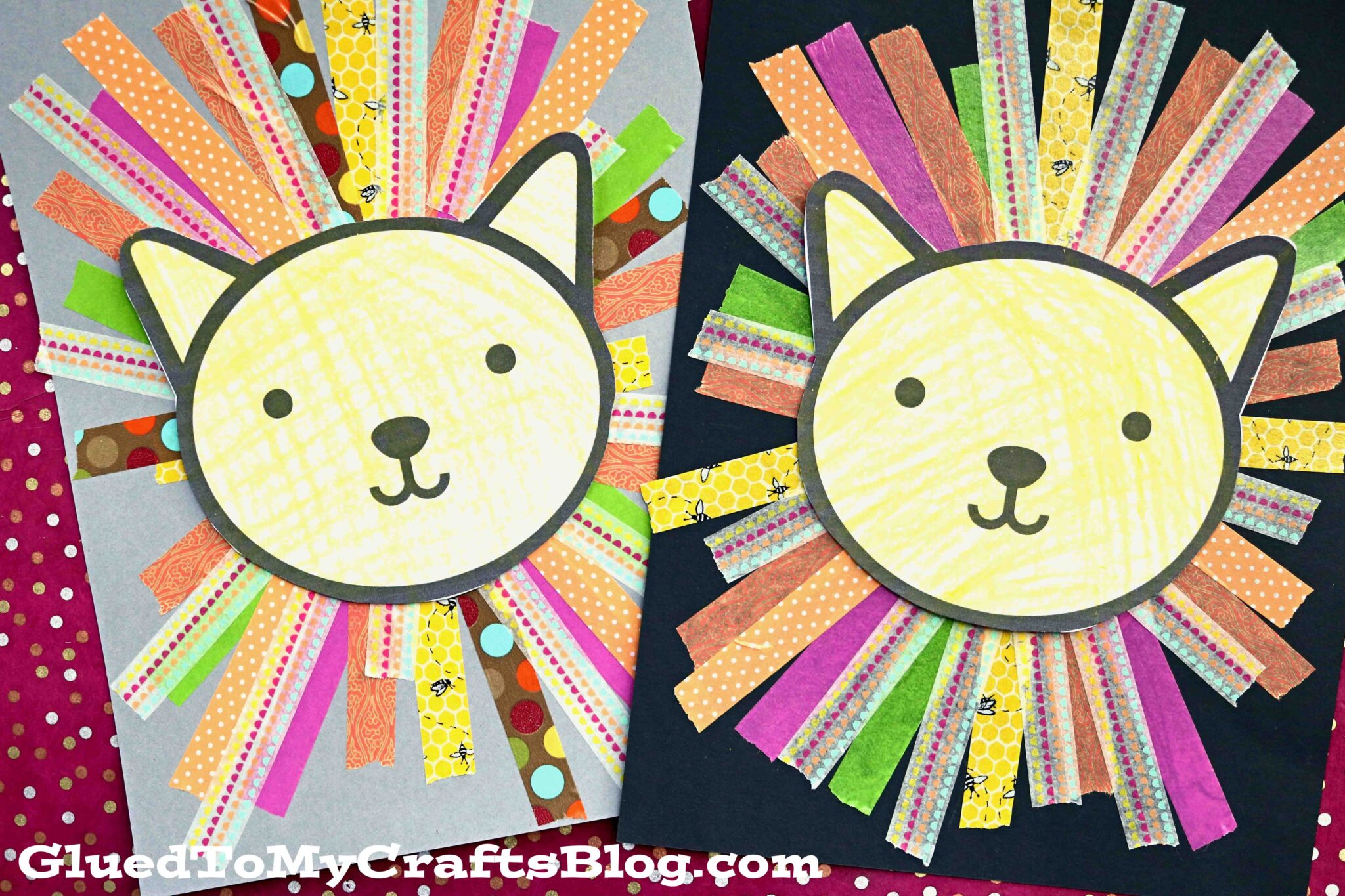 Washi Tape Lion Mane Craft Idea For Kids