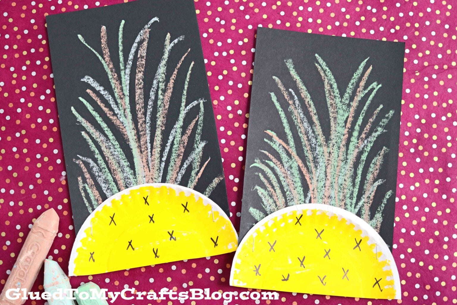 Chalk Art Pineapple Craft Idea For Kids