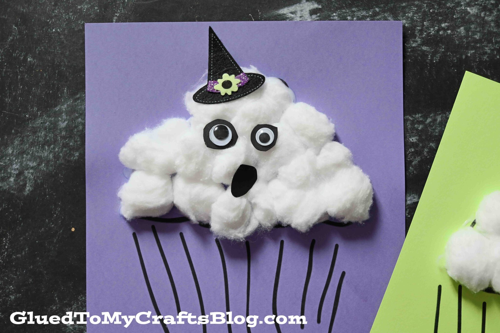Cotton Ball Ghost Cupcake Craft Idea For Halloween
